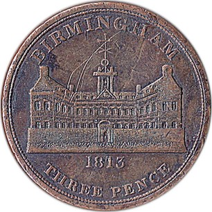 Gran Bretaña Tres peniques "Birmingham - A pagar en el Workhouse" 1813 ...