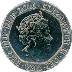 Great Britain Silver Twenty Pence "Royal Shield" 2015-2022 KM# 1336a ...