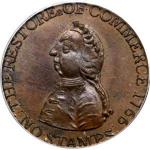 USA Halfpenny William Pitt tokens 1766 KM# Tn24 | coinscatalog.NET
