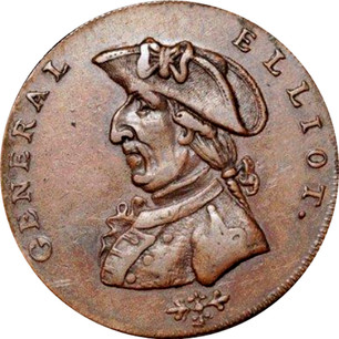 Great Britain Halfpenny "Warwickshire - Birmingham / General Elliot ...