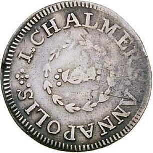 USA Silver One Shilling "Chalmers - Long Worm" 1783 KM# Tn47.1 ...