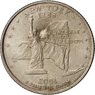 USA Quarter Dollar "New York" 2001 coin value KM# 318 | coinscatalog.NET
