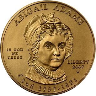 USA 1/2 Oz Gold $10 "Abigail Adams" 2007 KM# 408 | coinscatalog.NET