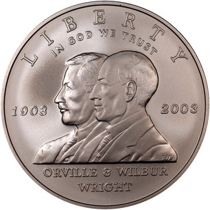 USA Silver One Dollar "First Flight Centennial" 2003 KM# 349 ...