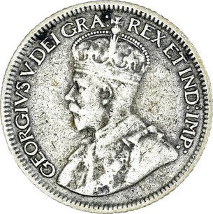 Canadian Silver 10 Cents "George V" 1920-1936 KM# 23a | coinscatalog.NET