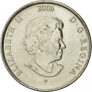 Canadian 25 Cents "Pink Ribbon" 2006 KM# 635 | coinscatalog.NET