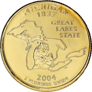 USA Quarter Dollar "Michigan" 2004 KM# 355 | coinscatalog.NET