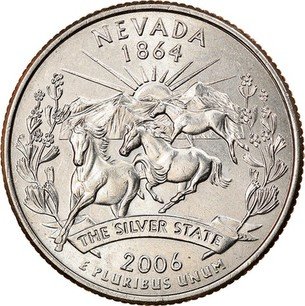 USA Quarter Dollar "Nevada" 2006 KM# 382 | coinscatalog.NET