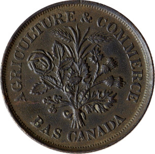 Canadian Un Sou "Lower Canada Banque du Peuple" 1837-1838 KM# Tn4a ...