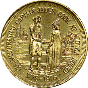 Canadian 1 Dollar "Captain James Cook at Nootka Sound" 1978 coin value ...