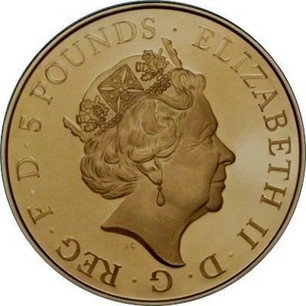 Great Britain Gold 5 Pounds "Princess Charlotte Christening" 2015 ...