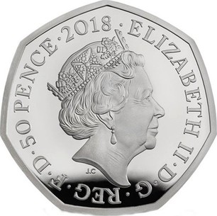 Great Britain Silver 50 Pence "Peter Rabbit (Colorized)" 2018 ...