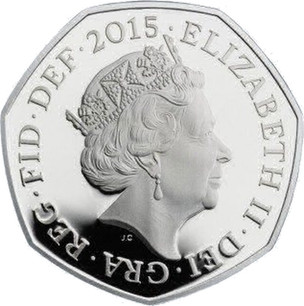 Great Britain Silver Fifty Pence "Royal Arms Shield Puzzle 6/6" 2015 ...