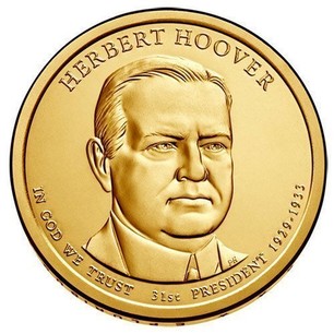 USA $1 "Herbert Hoover" 2014 KM# 573 | coinscatalog.NET