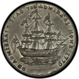 USA Rhode Island Ship Token Rhode Island Ship Tokens 1779 KM# Tn27b ...