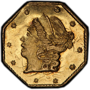 USA Gold 1/4 Dollar "Liberty Octagonal" 1859-1871 KM# 1.2 ...