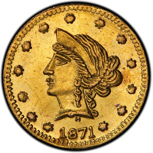 USA Half Dollar Small size Gold Coins 1871 KM# 11.12 | coinscatalog.NET