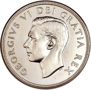 Canadian Silver Dollar "George VI Newfoundland" 1949 KM# 47 ...