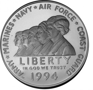 USA Silver Dollar "Women In Military Service Memorial" 1994 coin value ...