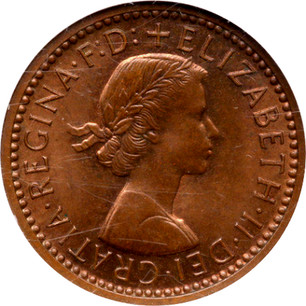 Great Britain 1 Cent "Elizabeth II (One Decimal Penny Pattern)" 1961 KM ...