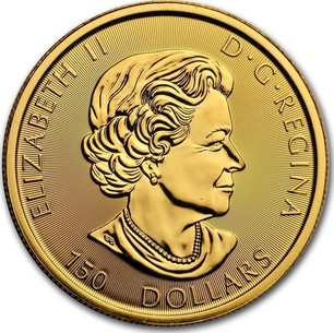 Canadian 1 1/2 Oz Gold 150 Dollars "Megaleaf" 2017 | coinscatalog.NET