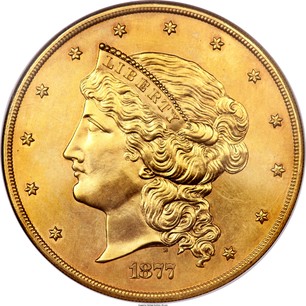 USA Gold Fifty Dollars "Half Union Pattern" 1877 | coinscatalog.NET