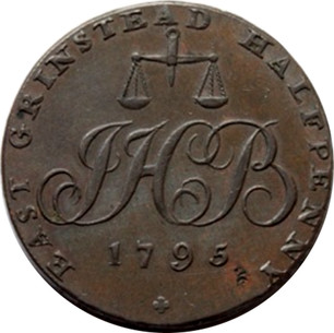 Great Britain Halfpenny "Scarce Boorman's East Grinstead Masonic" 1795 ...