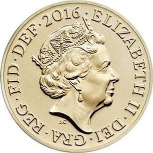 Great Britain One Pound "Royal Shield - ElizabethII (5th Portrait ...