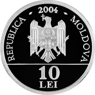 Moldovan Silver 10 Lei "Wood marten" 2004 KM# 22 | coinscatalog.NET