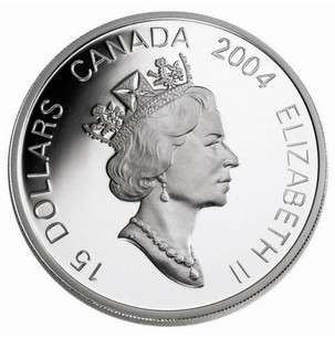 Canadian Silver 15 Dollars "Zodiac Series - Year of the Monkey" 2004 KM ...