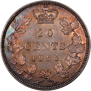 Canadian Silver 20 Cents "Victoria" 1858 coin value KM# 4 | coinscatalog.NET