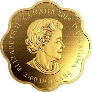 Canadian Gold 2500 Dollars "Year of the Dog" 2018 | coinscatalog.NET
