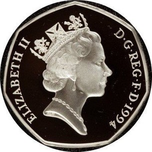 Great Britain Silver 50 Pence "D-Day Anniversary (Piedfort)" 1994 KM ...