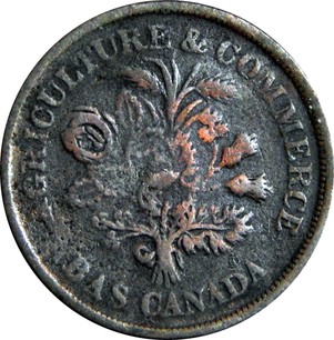 Canadian Un Sou "lower Canada Banque du Peuple" 1838 KM# Tn4 ...