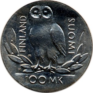 Finnish Silver 100 Markkaa "University of Helsinki" 1990 KM# 68 ...