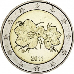 Finnish 2 Euro "Cloudberry Flowers. 2nd Map" 2006-2024 KM# 130 ...
