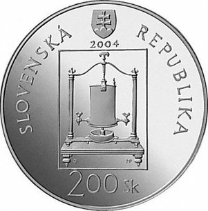 200 Korun de Plata Eslovacos "Jan Andrej Segner" 2004 KM# 77 ...