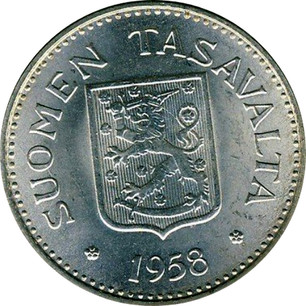 Finnish Silver 200 Markkaa "200 Markkaa" 1956-1959 KM# 42 ...