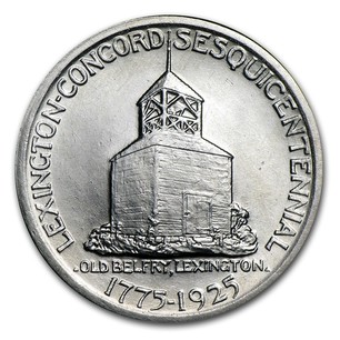 USA Silver Half Dollar "Lexington-Concord Sesquicentennial" 1925 coin ...