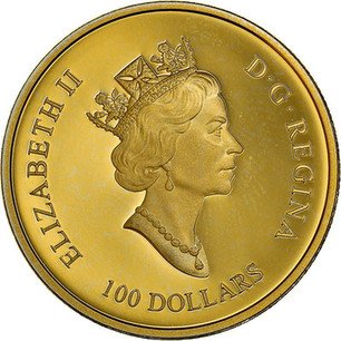 Canadian Gold 100 Dollars "The Library of Parliament" 2001 KM# 416 ...