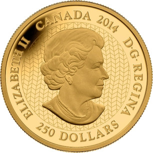 Moneda canadiense de oro de 2 onzas 250 dólares "Arte contemporáneo ...
