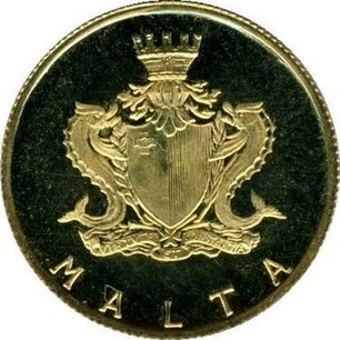 Maltese Gold 10 Pounds "Maltese centaury" 1974 KM# 26 | coinscatalog.NET