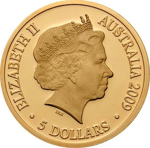 5 Dólares de Plata con baño de Oro Australiano "Año Polar Internacional ...