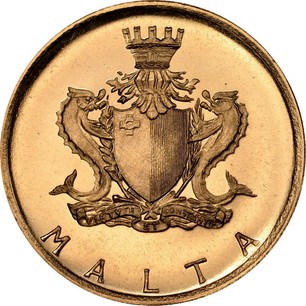 Maltese Gold 5 Pounds "Torch" 1972 KM# 15 | coinscatalog.NET