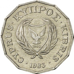 Cypriot 1/2 Cent Reform Coinage 1983 KM# 52 | coinscatalog.NET