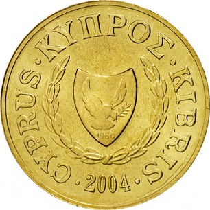 Cypriot 2 Cents "Type 2 coat of arms" 1991-2004 KM# 54.3 | coinscatalog.NET