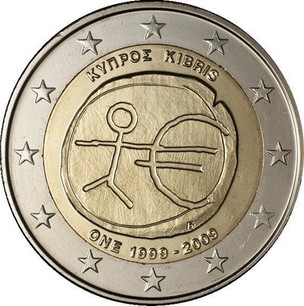 Cypriot 2 Euro "10th Anniversary of the Economic Monetary Union" 2009 ...