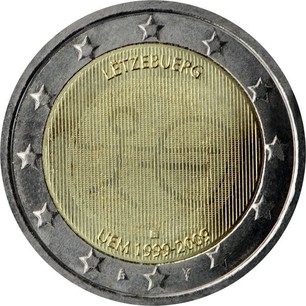 Luxembourgish 2 Euro "10th Anniversary of the Economic Monetary Union ...