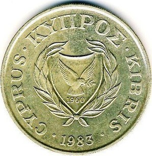 Cypriot 20 Cents "Solid value number" 1983 KM# 57.1 | coinscatalog.NET