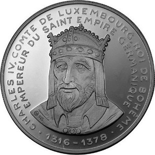 Luxembourgish Silver 20 ECU "40 years European Parliament Charles IV ...